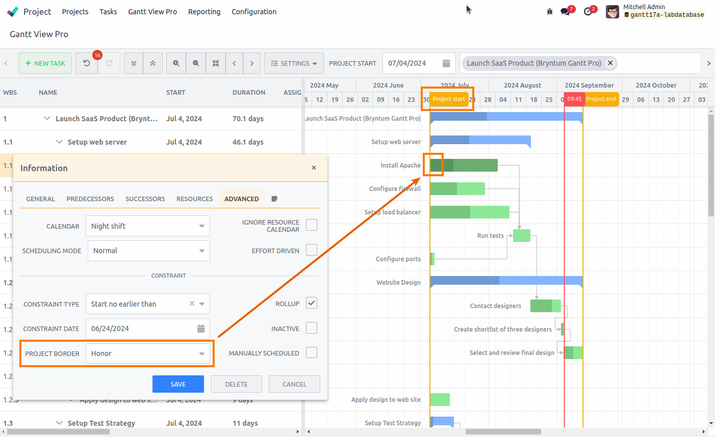 Bryntum Gantt for Odoo Docs